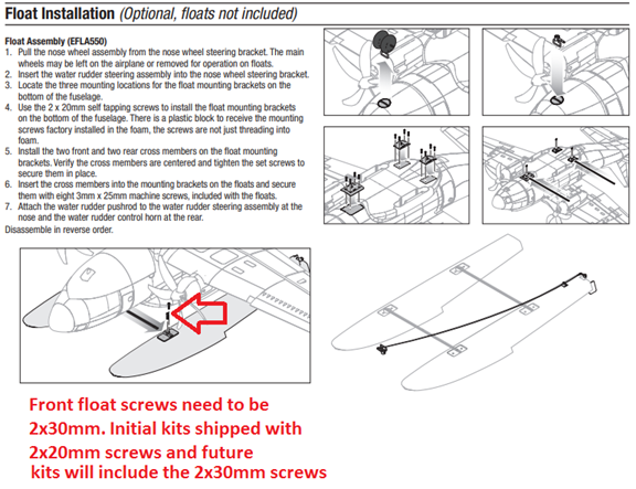 EC-1500 Twin 1.5m BNF Basic with AS3X and SAFE Optional Float installation